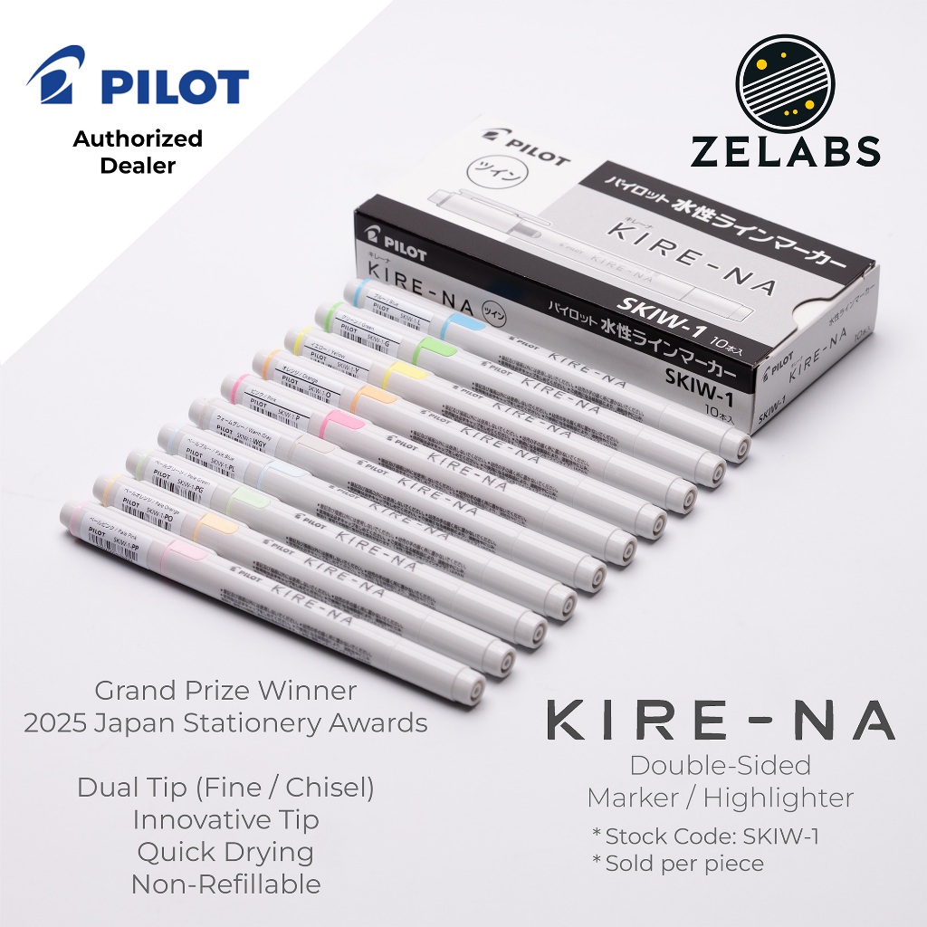 Pilot Kire-Na Double-Sided Highlighter - Fine / Bold - SKIW-1 - 1 piece | Shopee Philippines