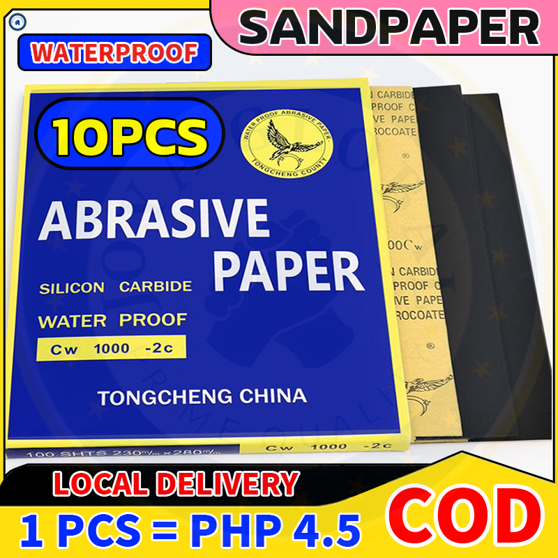 Sandpaper 10 Pcs Waterproof Silicone Carbide Electro Coated Sandpaper ...