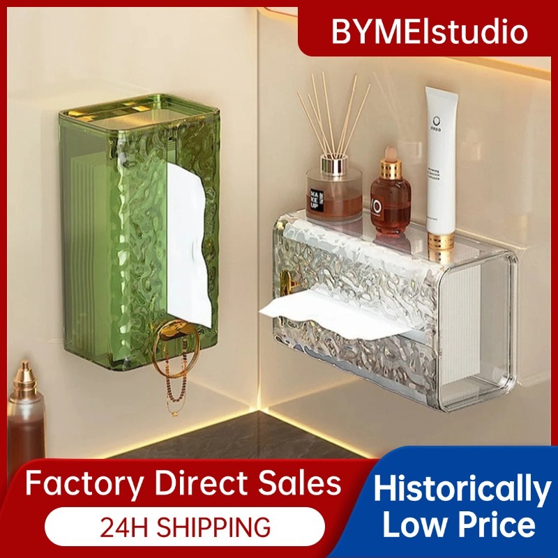 Glacial tissue box Wall-mounted paper box Household kitchen napkin box ...