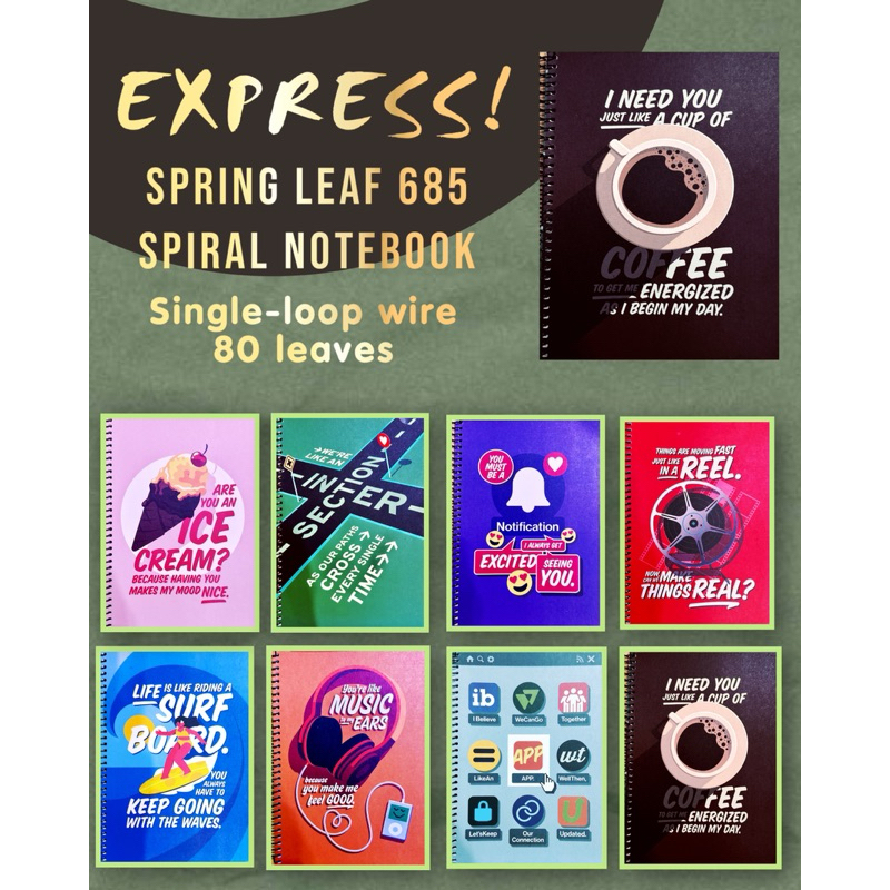 SpringLeaf 685 spiral notebook EXPRESS 80 leaves single-loop wire ...