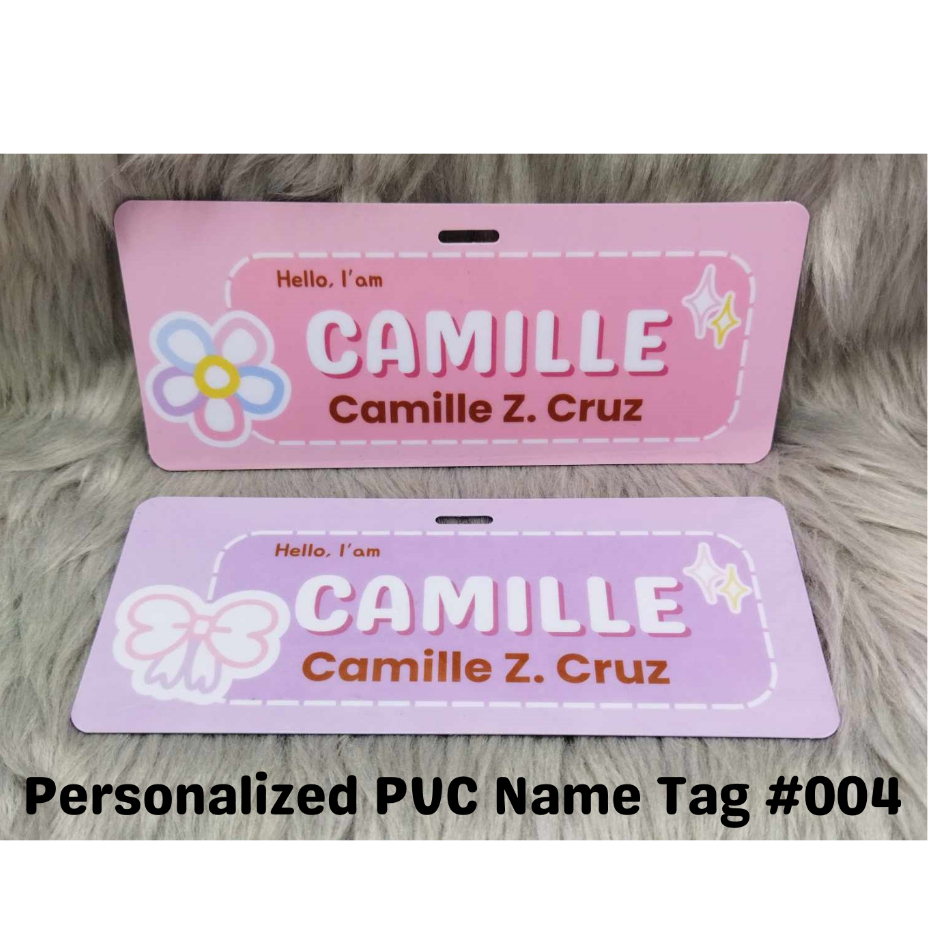 Personalized PVC NAME TAG #004 / 28 Designs / Size 2.5 x 6 inches ...