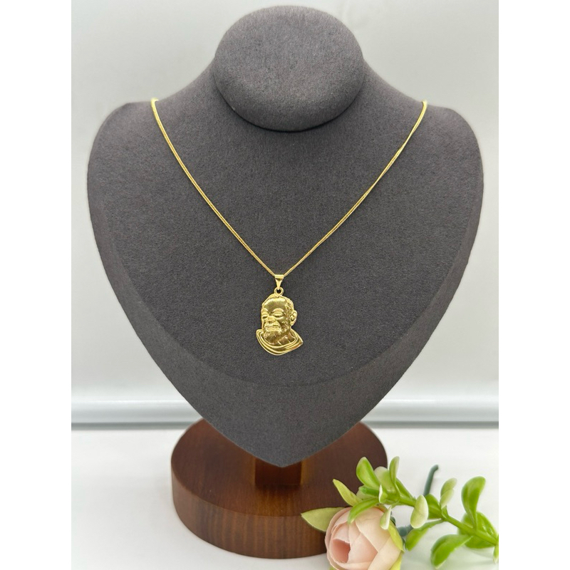 PADRE PIO JAPAN STYLE CHAIN NECKLACE 18k REAL GOLD SAUDI GOLD | Shopee ...