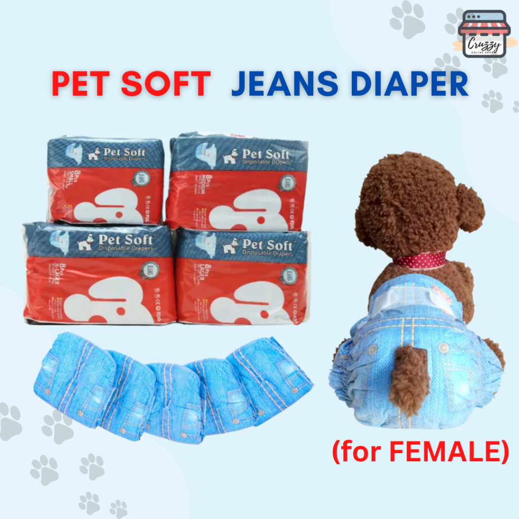 (Pet Soft) Jeans Denim Diaper / FEMALE Dog Diapers | Shopee Philippines