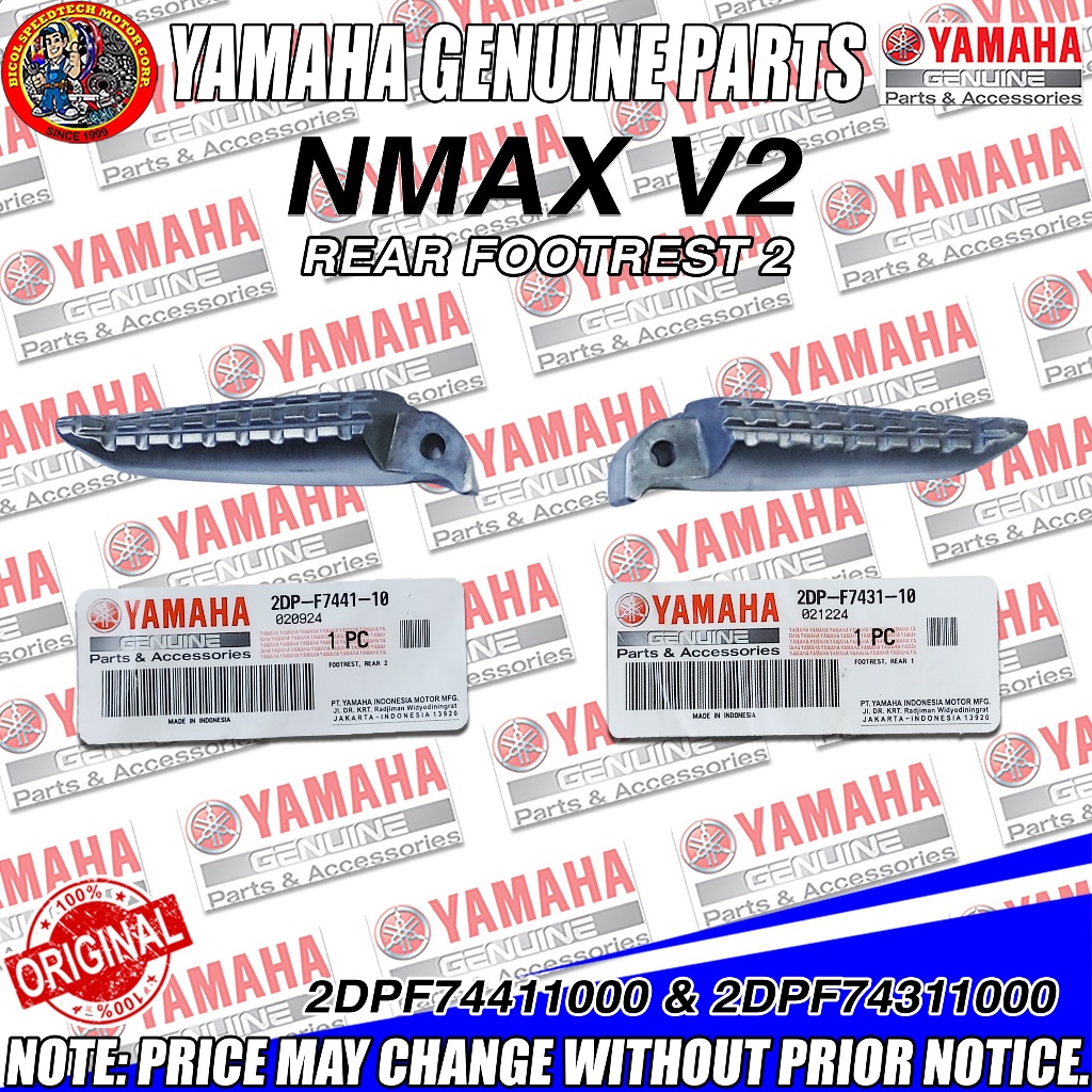 NMAX V2 REAR FOOTREST (YGP) (GENUINE: 2DPF74411000 & 2DPF74311000 ...