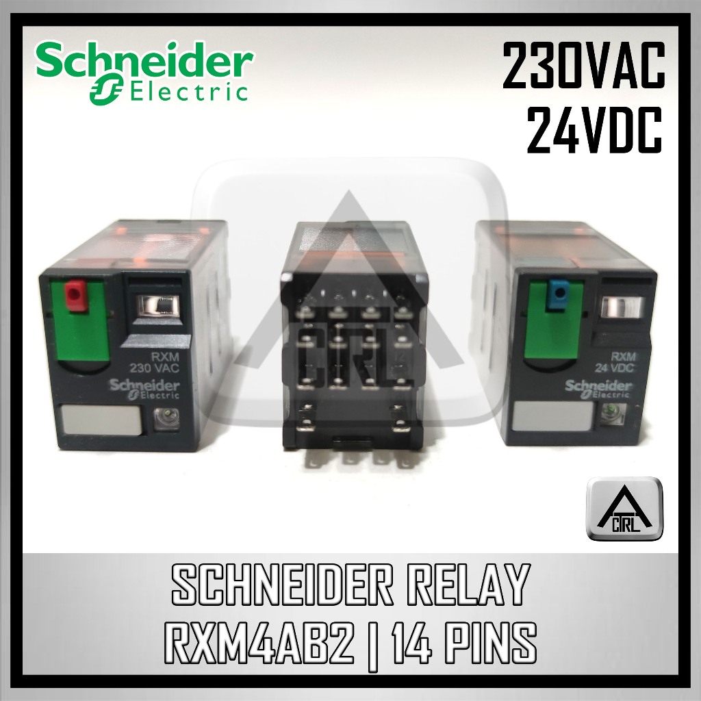 SCHNEIDER PLUG IN RELAY RXM4AB2P7 230VAC | RXM4AB2BD 24VDC | 14 PINS ...