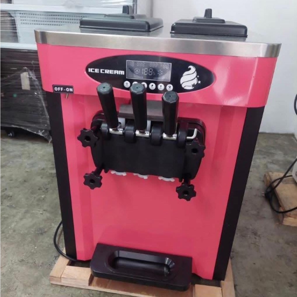 YOGURT / SOFT ICE CREAM MAKER MACHINE 3 NOZZLE (2+1 MIX FLAVORS ...