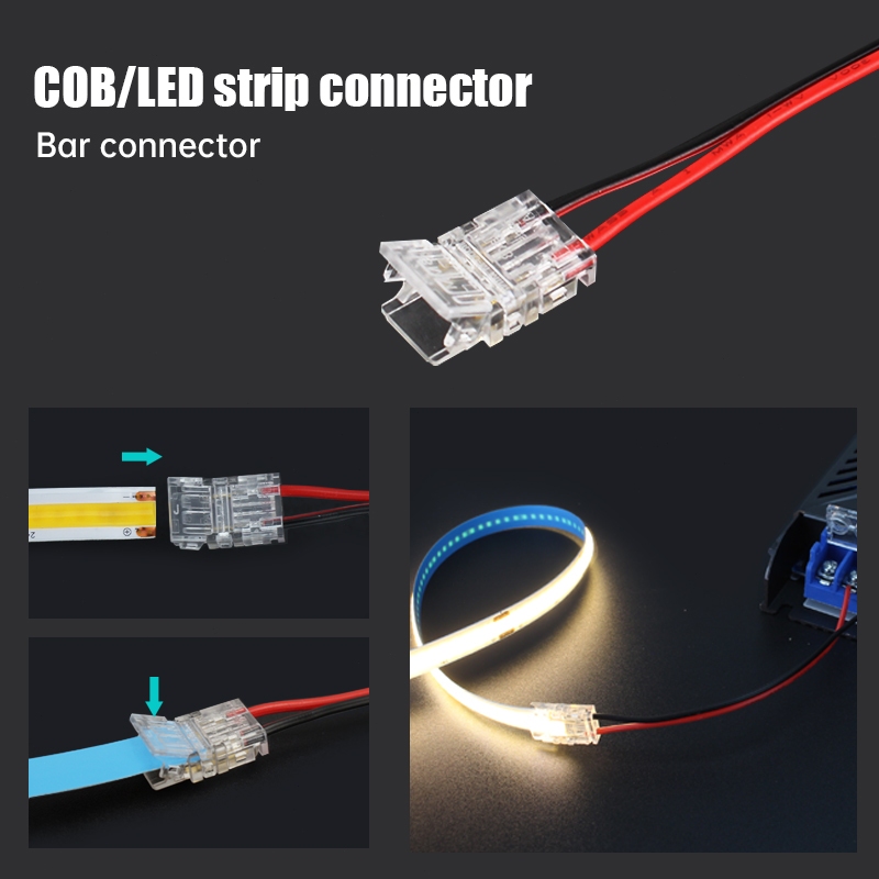 12V/24V 2835 COB LED strip light with 8mm Jepit connector - A complete ...