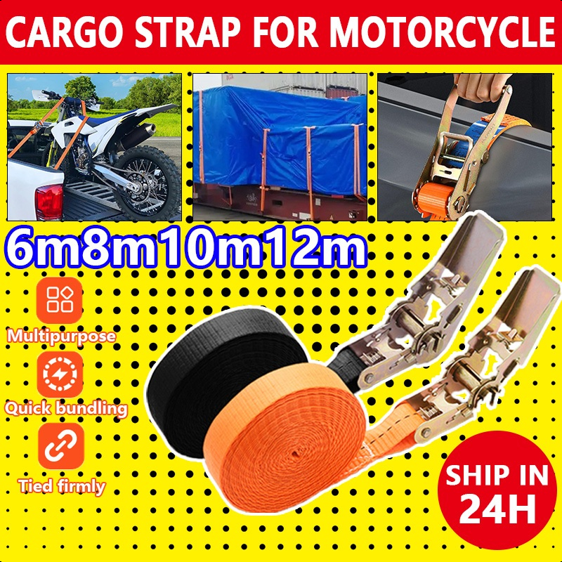 5Cm*12M Motorcycle Adjustable Ratchet Lashing Cargo Straps Heavy Duty ...