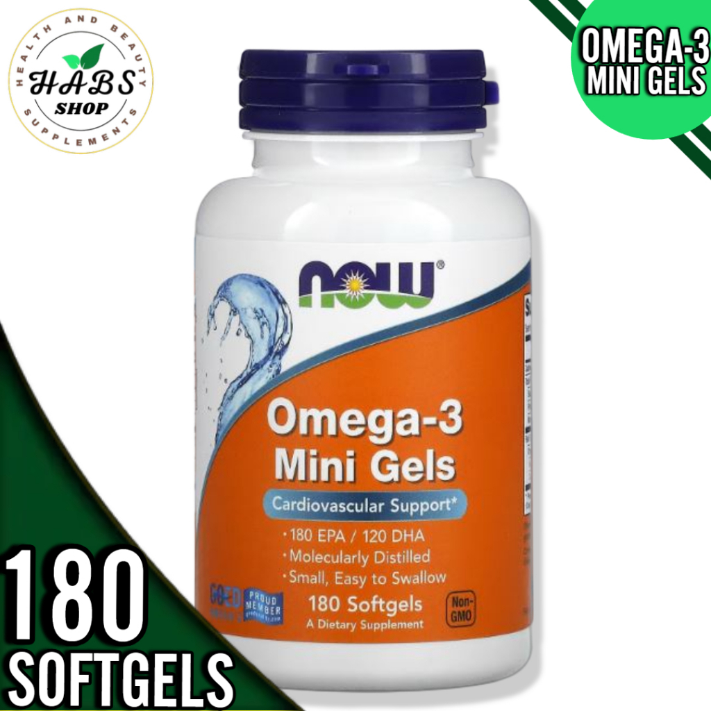 NOW Foods, Omega-3 Mini Gels, 180 Softgels | Shopee Philippines