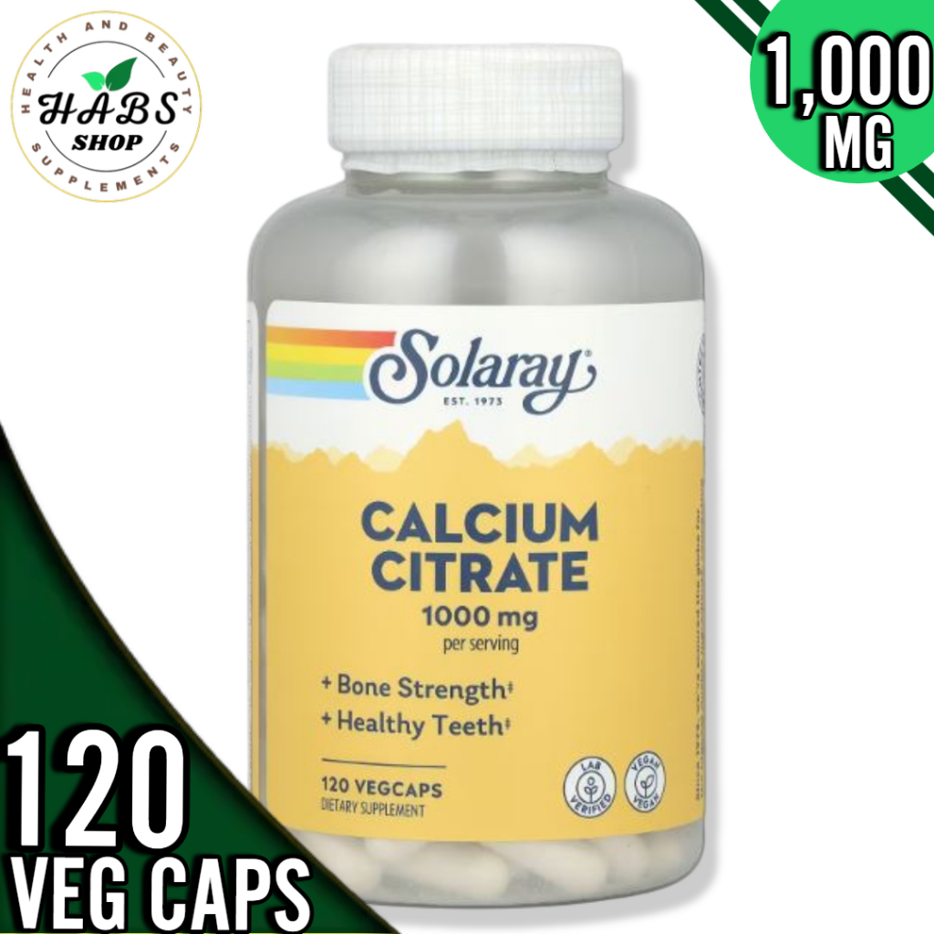 Solaray, Calcium Citrate, 1,000 mg, 120 VegCaps (250 mg per Capsule ...