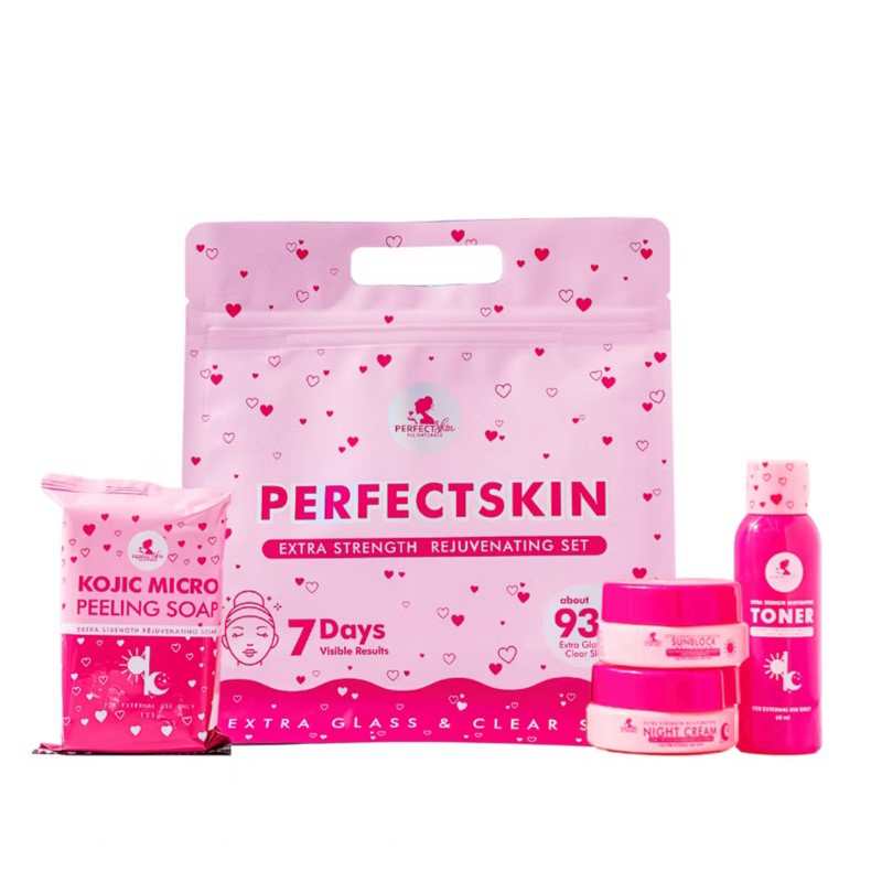 Perfect skin rejuvenating set toner, day cream, night cream and soap ...