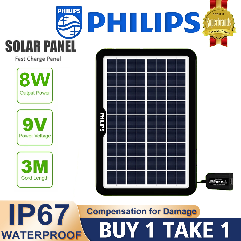 PHILIPS Solar Panel Portable Solar Charger Outdoor Waterproof Solar ...