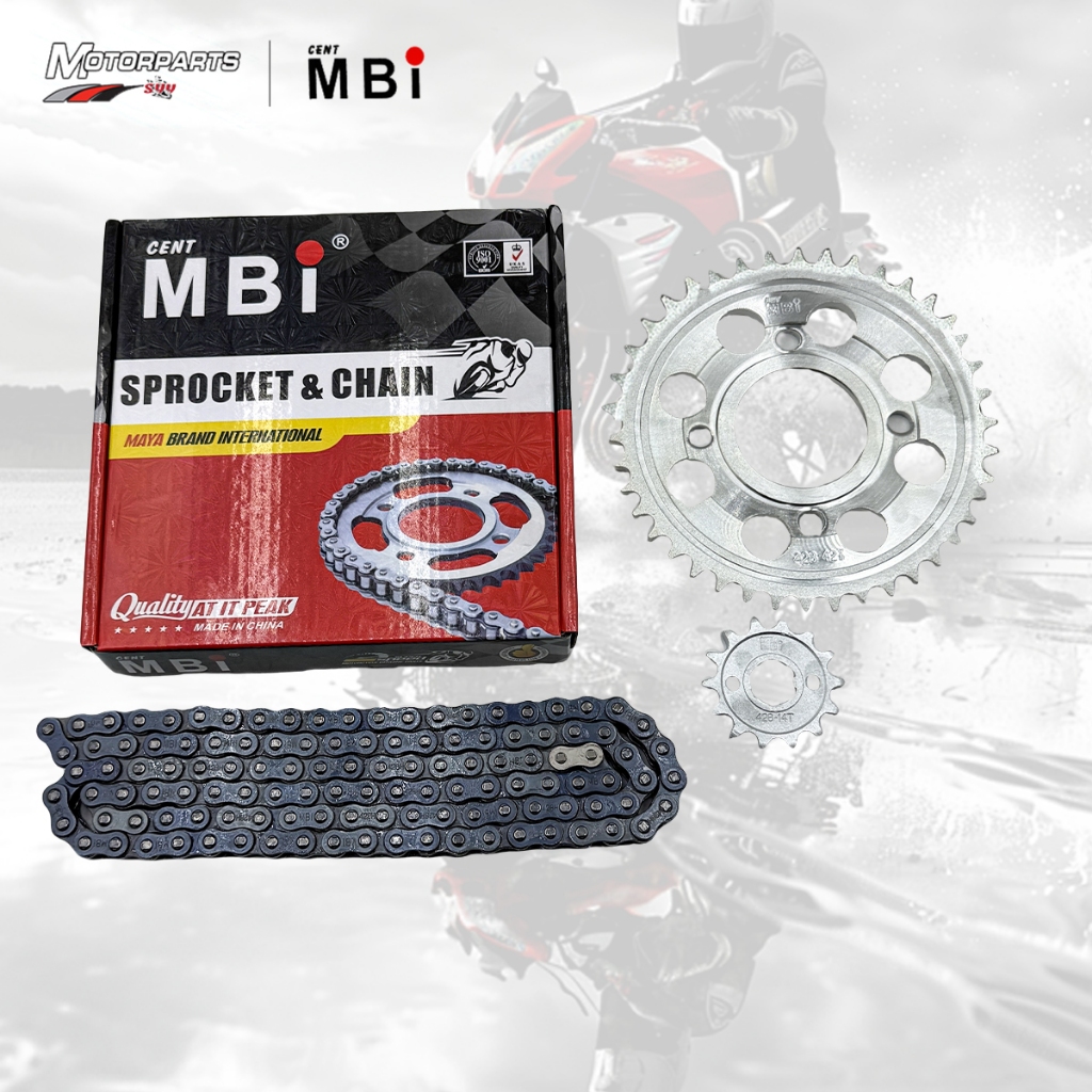 MBI Motorcycle Sprocket and Chain Set for BARAKO, XRM, TMX SUPREMO ...