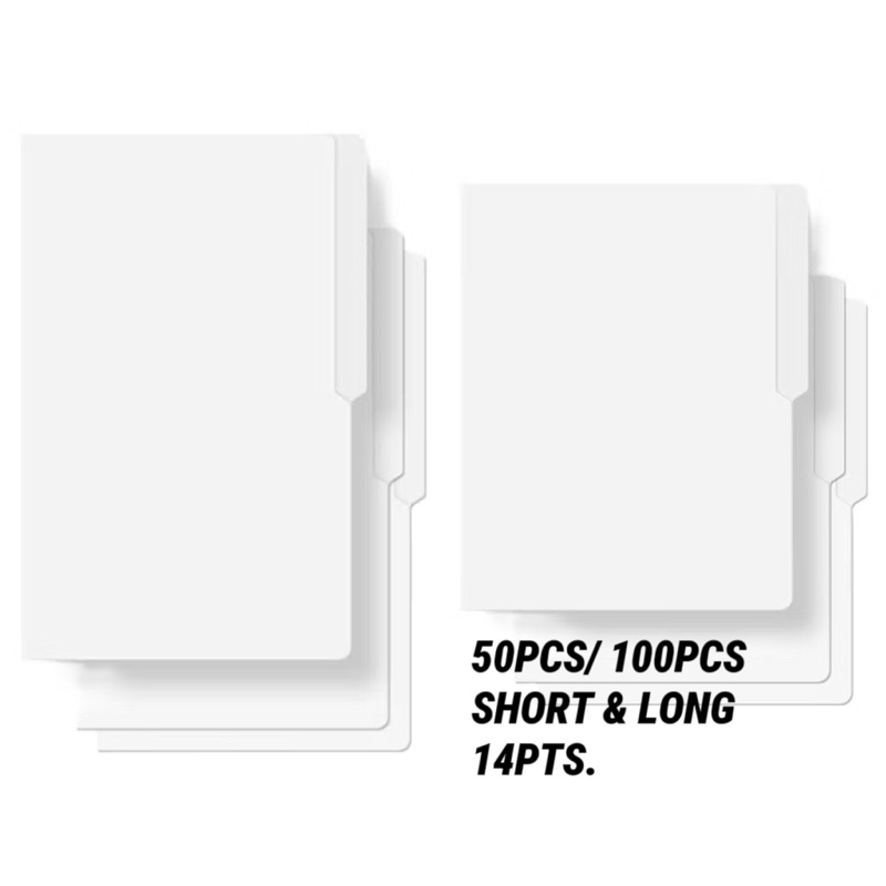 White Folder Long & Short 14pts - 50pcs/ 100pcs | Shopee Philippines