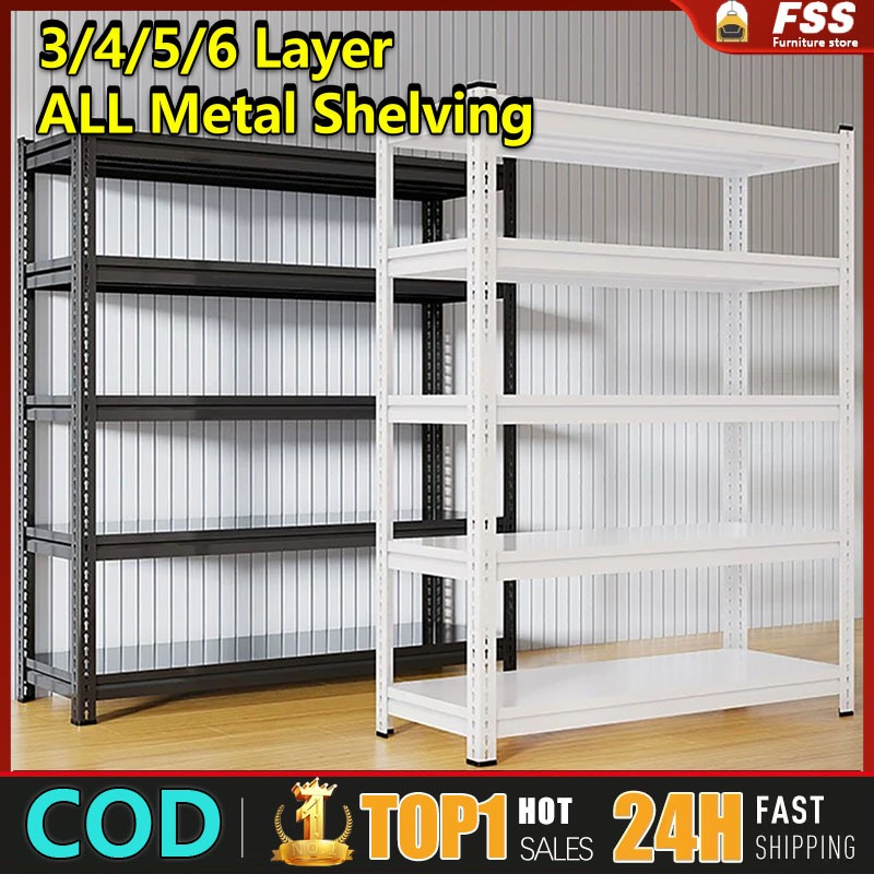 3/4/5/6 Layers All-Metal Shelf Rack Steel Rack Organizer rack For ...