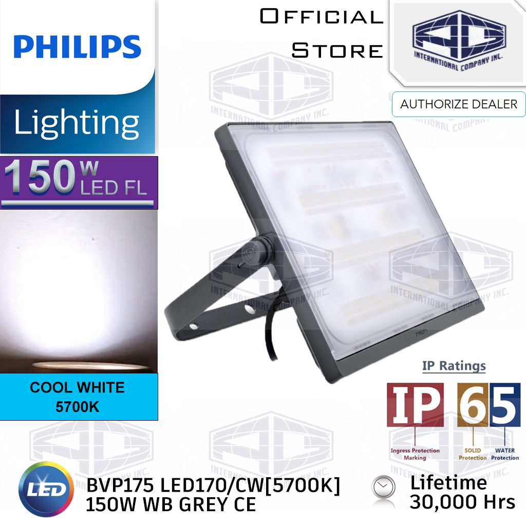 Philips Led Floodlight BVP175 LED170/CW 150W WB GREY CE IP65 RATING | Shopee Philippines