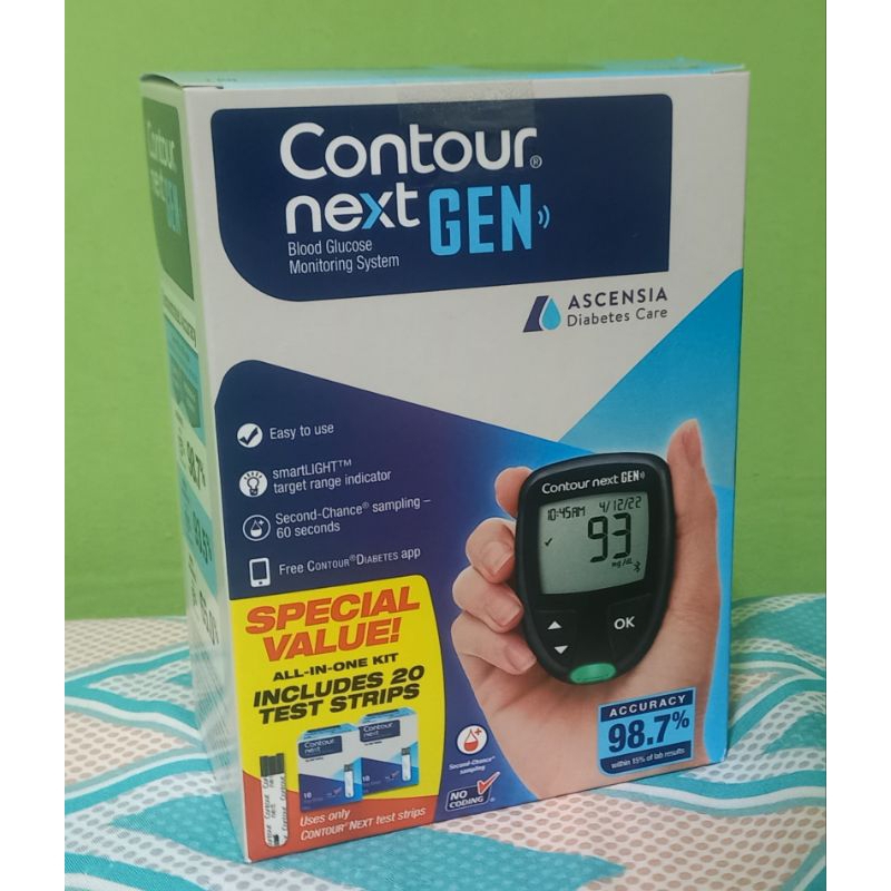 Contour Next Gen Blood Glucose Glucometer with 20 strips | Shopee ...