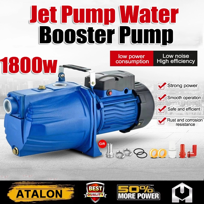 Jet Pump Water Booster Pump 1800W 60L/Min Heavy Duty Electric Water ...