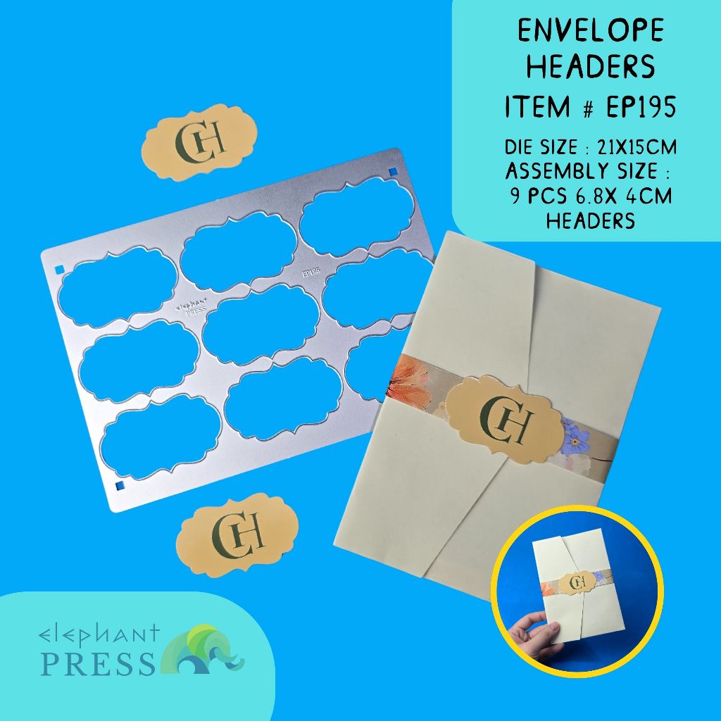 (READY STOCK) *EP195* INVITATION BELY HEADER METAL DIE CUT ELEPHANT ...