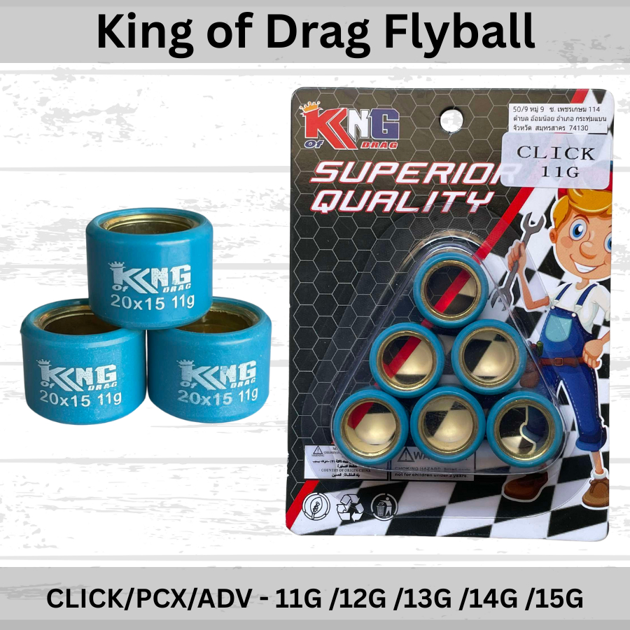 King of Drag CVT Pulley Flyball (Bola) for CLICK V1-V2-V3 / PCX 150-160 ...