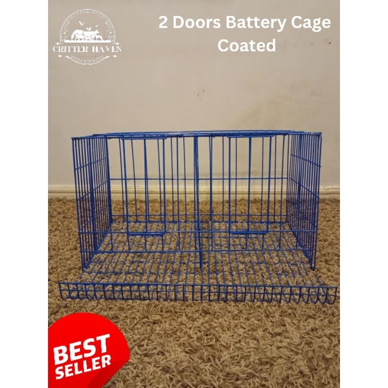 2 Door Battery Cage Coated blue / Cock cage / Kulungan ng manok ...