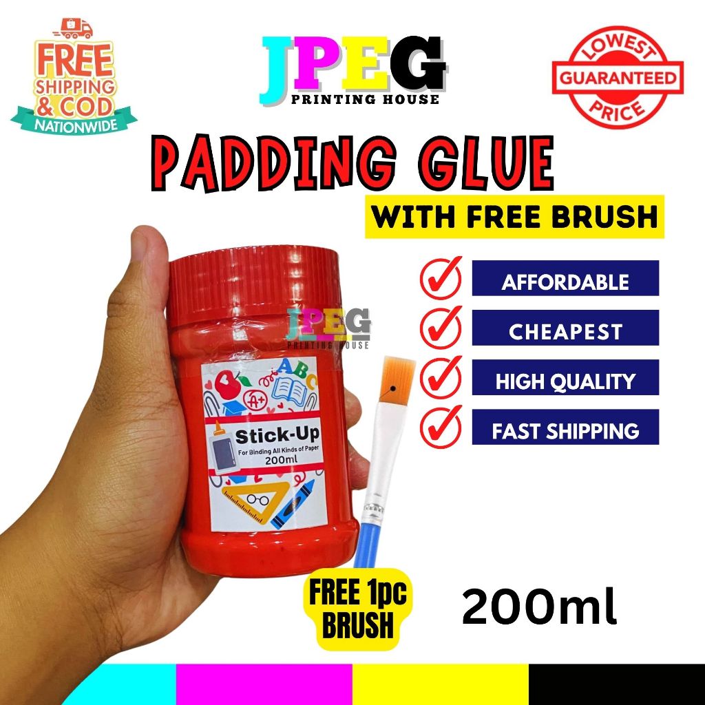 100ml 200ml RED Stick-up FREE BRUSH Repacked Padding Glue - White Glue - Strong Adhesive FD2 ...