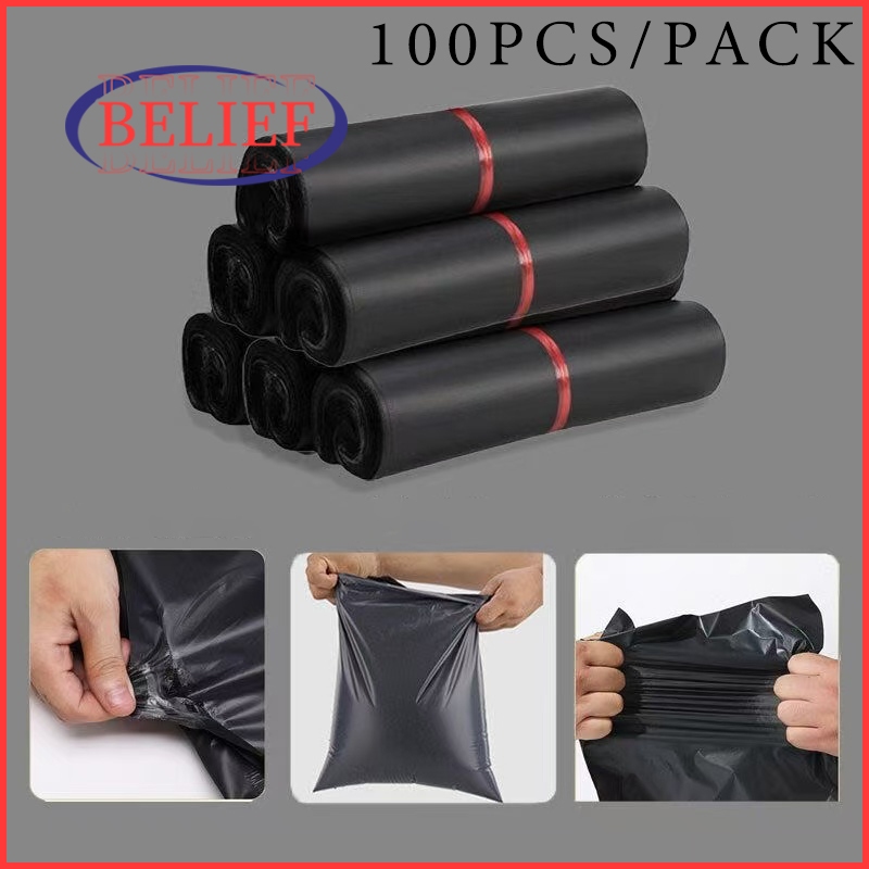 100PCS Black Courier Pouch Express Pouch Parcel Thickened Packing ...