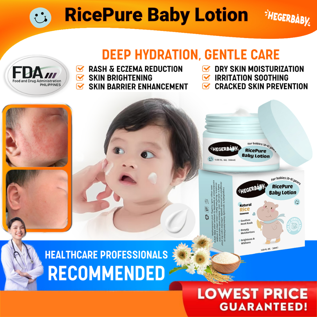 Hegerbaby Ricepure Baby Lotion - Relieves Prickly Heat Drool Rash ...