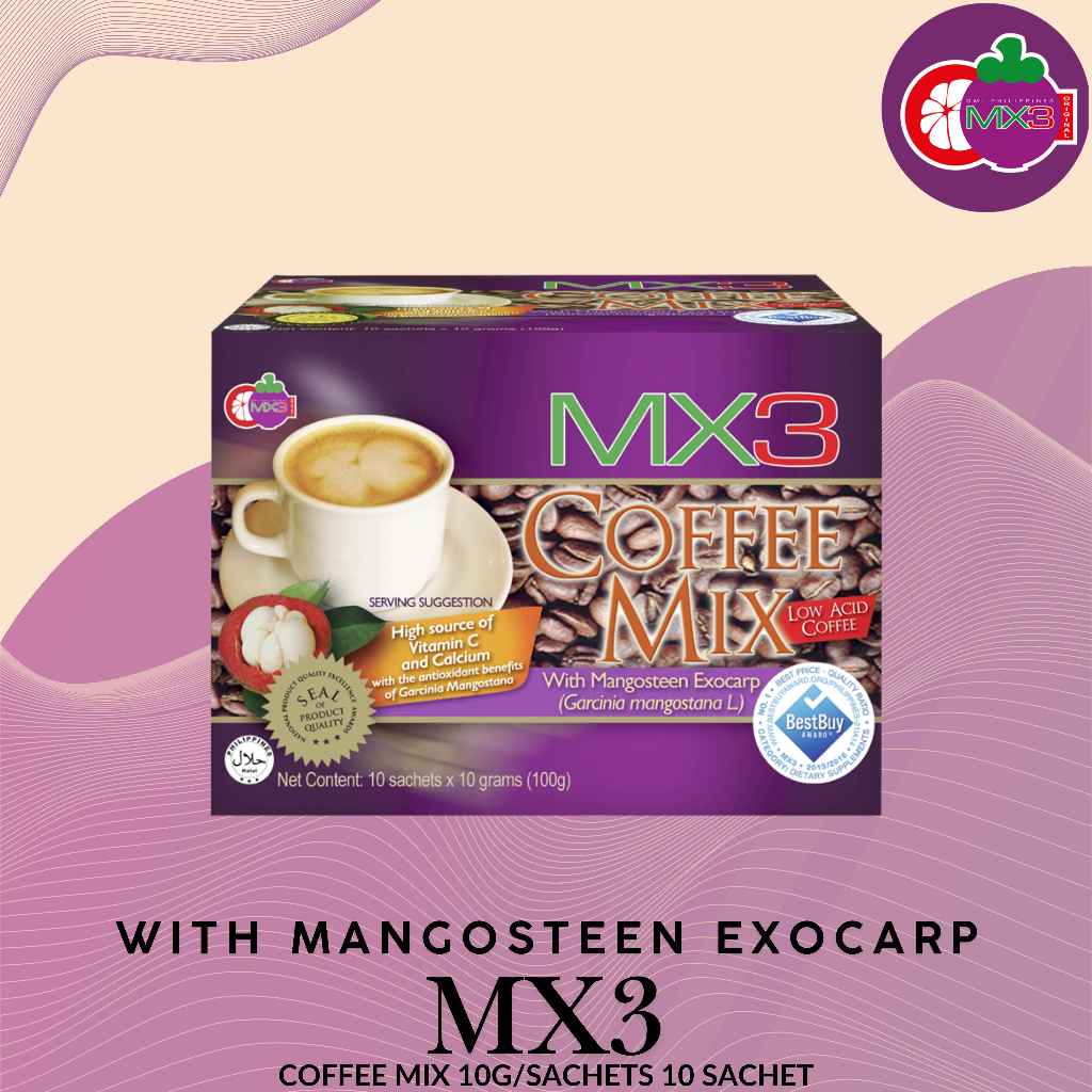 MX3 Coffee Mix Low Acid Coffee with Mangosteen 10g/Sachets in 10 ...