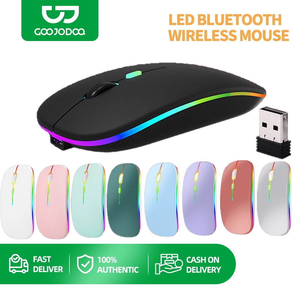 GOOJODOQ Wireless Mouse Bluetooth 2.4GHz Dual Modes Rechargeable Mice ...