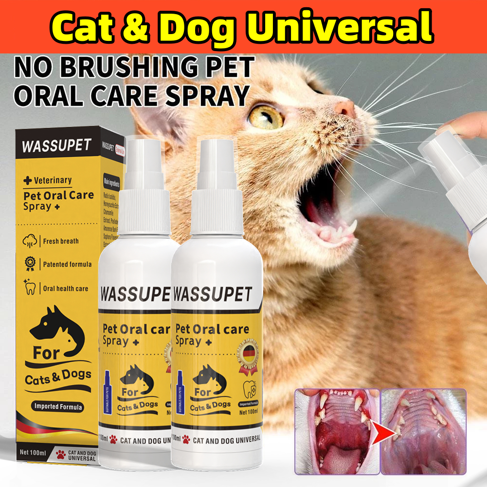 Pet Oral Care Spray Dog & Cat Dental Care Pet Mouth Cleaning Care Pet ...