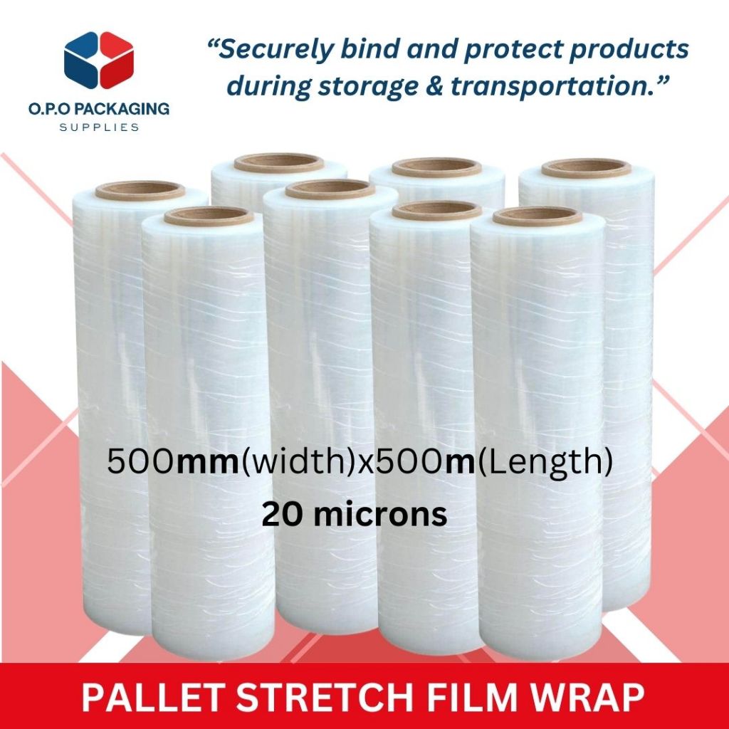 LLDPE Stretch Film Roll Clear 500mm x 500m x 20 Microns – Cling Wrap ...