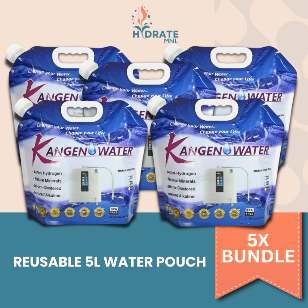 [Bundle of 5] Kangen Water Pouch 5L Reusable K8 Blue/Purple - Hydrate ...