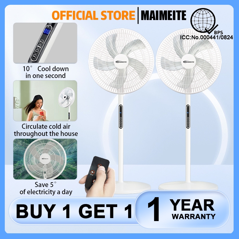 Maimeite Remote Control Floor Fan 5 Blade 16 Inch Strong Wind electric ...