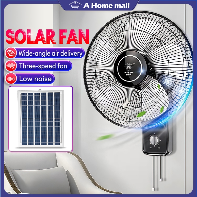 A Home100%FreeShipping Solar Wall Fan With Light Rechargeabl Solar ...