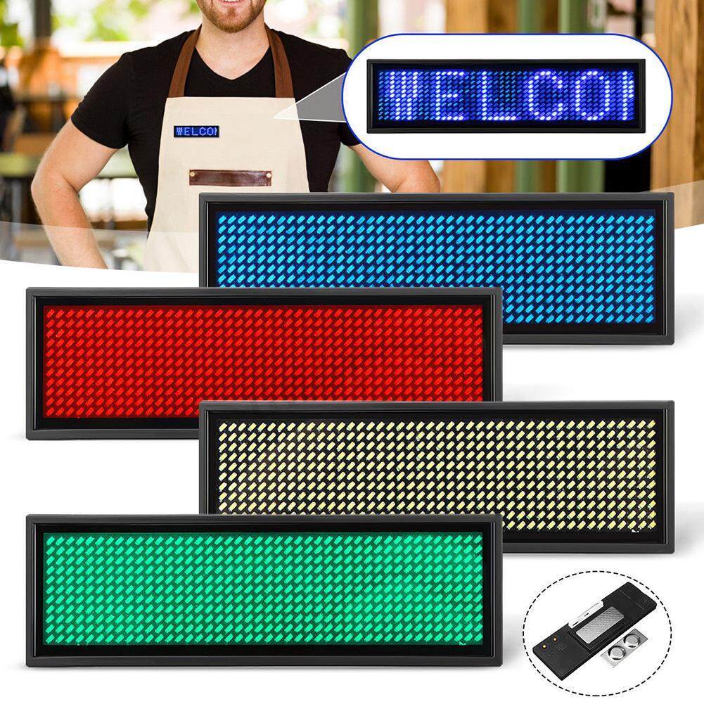 Rechargeable Bluetooth Digital LED Badge Insignia DIY Programmable ...
