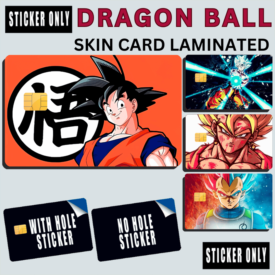 DRAGON BALL - STICKER SKIN CARD FOR ATM, CREDIT, DEBIT , BEEP CARD ...
