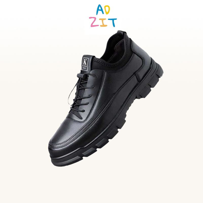 AD-ZiT Korean Fashion For Men Leather Shoes Black Formal Shoes Casual ...