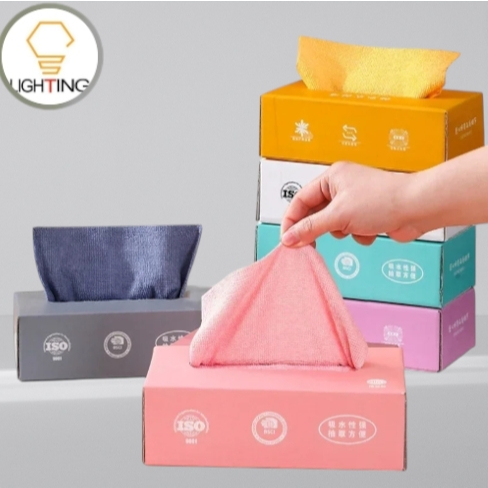 Ligthing8 20PCS/Box Reusable Microfiber Cleaning Cloths Soft Absorbent ...