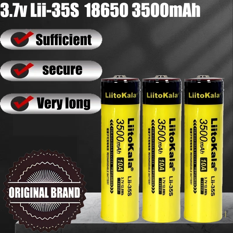 Liitokala 3.7V 18650 3500mAh Lii-35S Protected Rechargeable Battery ...
