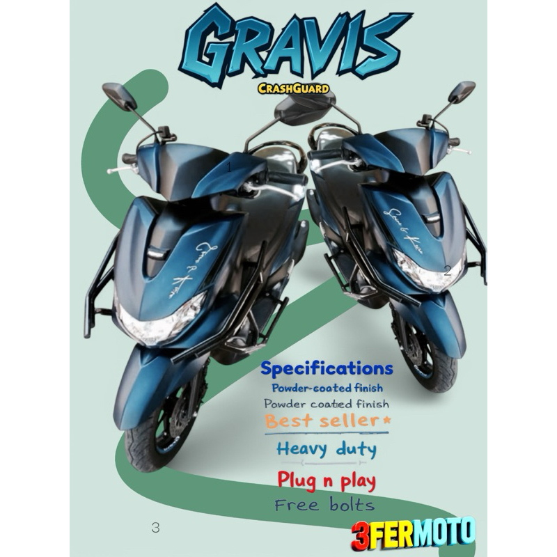 MIO GRAVIS CRASH GUARD POWDER COATED FINISH | Shopee Philippines