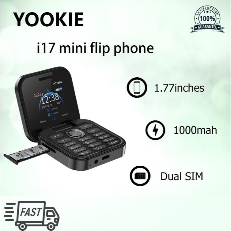 NEW YOOKIE i17 mini flip phone keypad phone original Dual SIM keypad ...