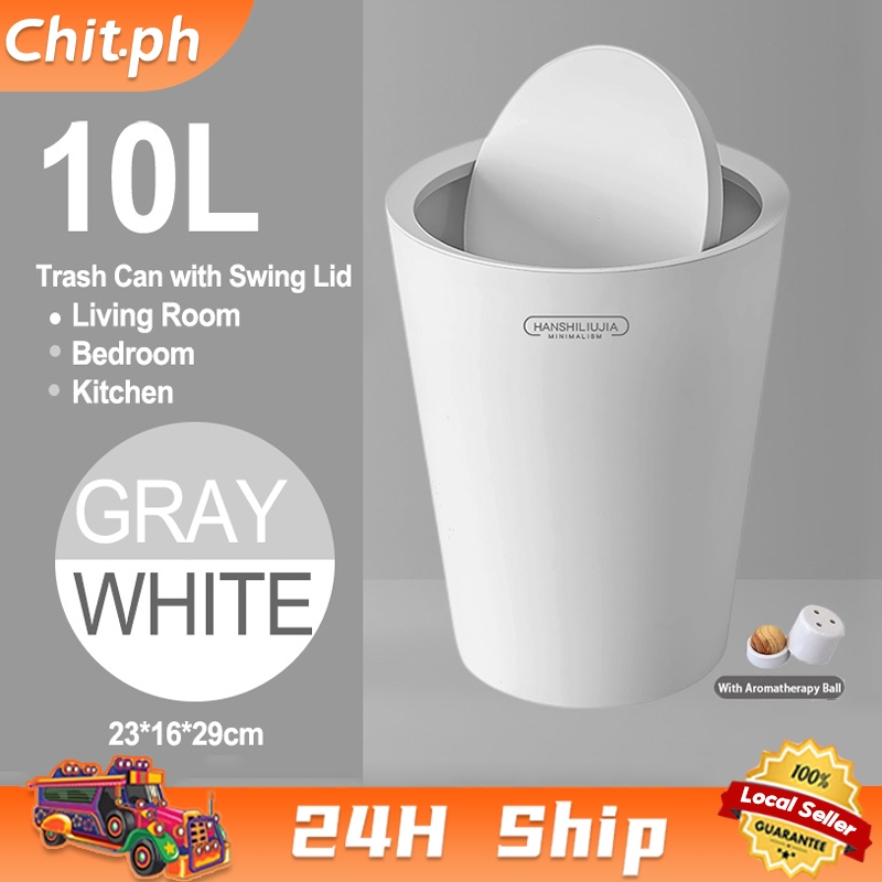COD 10L Shake Lid Trash Can for Kitchen and Bathroom Trash Can with ...