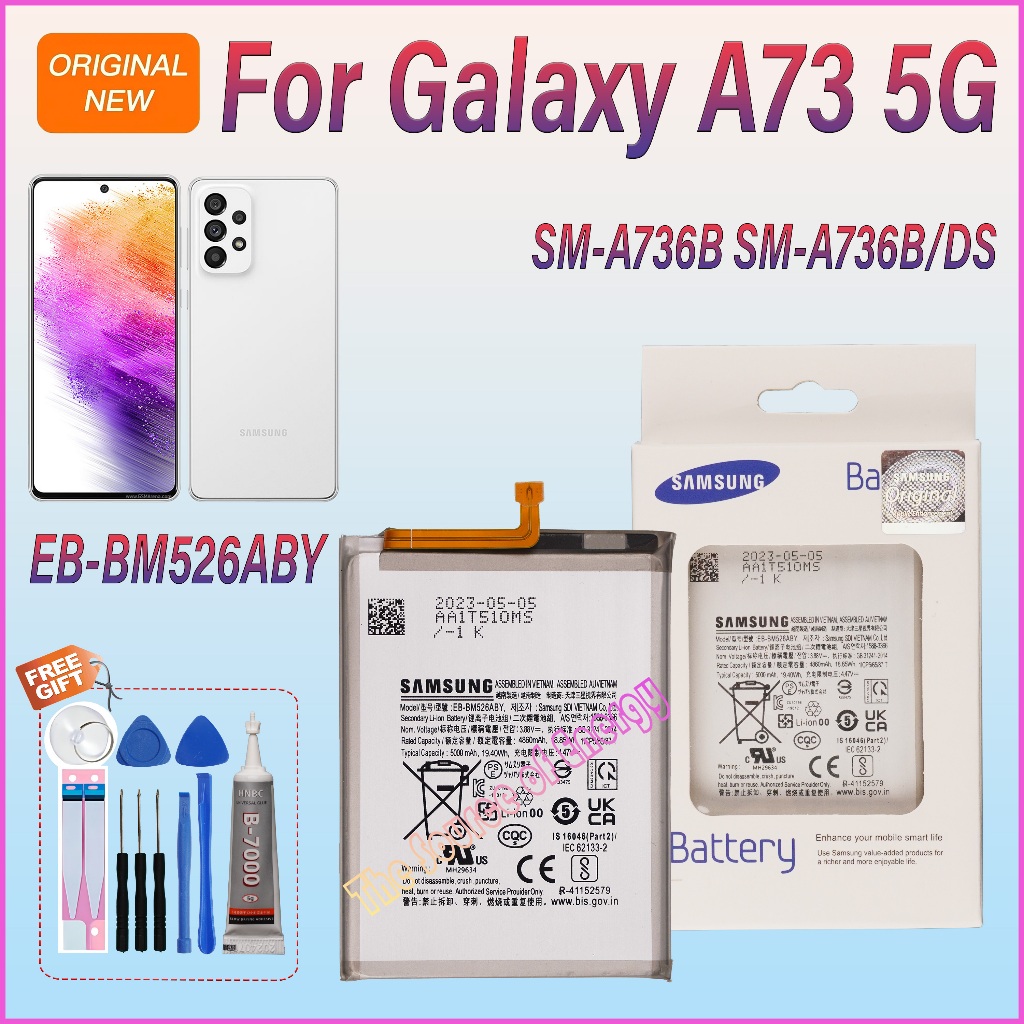 EB-BM526ABY 5000mAh For Samsung A73 5G Battery Original Phone Batteries ...