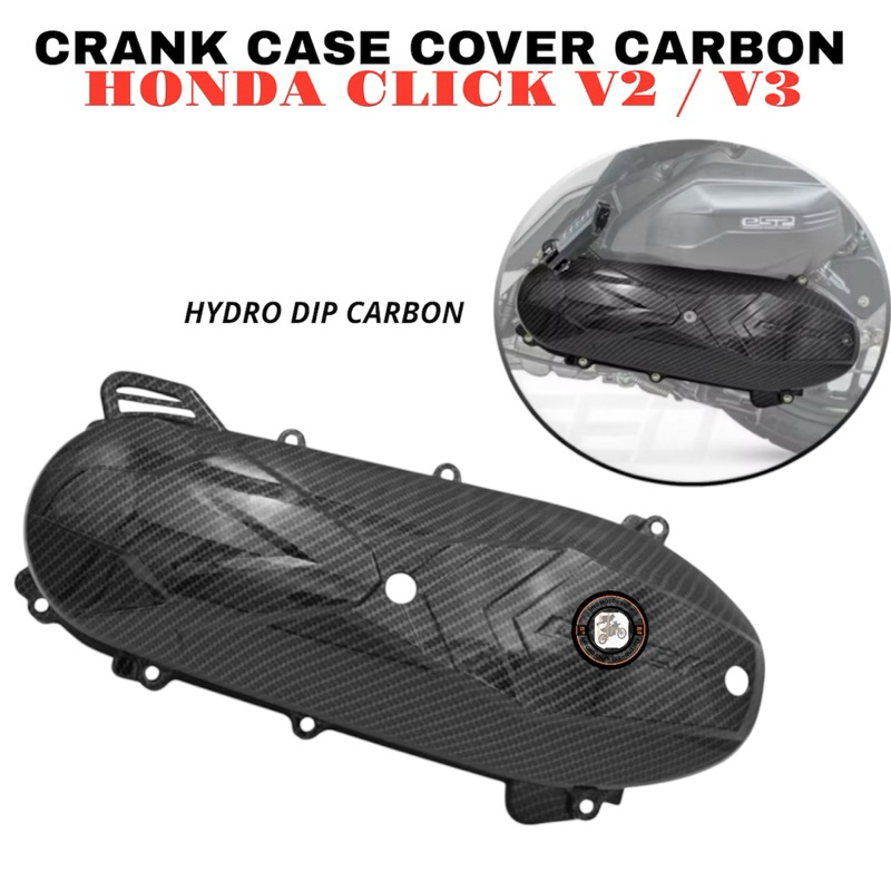 CRANK CASE COVER FOR HONDA CLICK V2/V3 (HYDRO DIP CARBON) | Shopee ...
