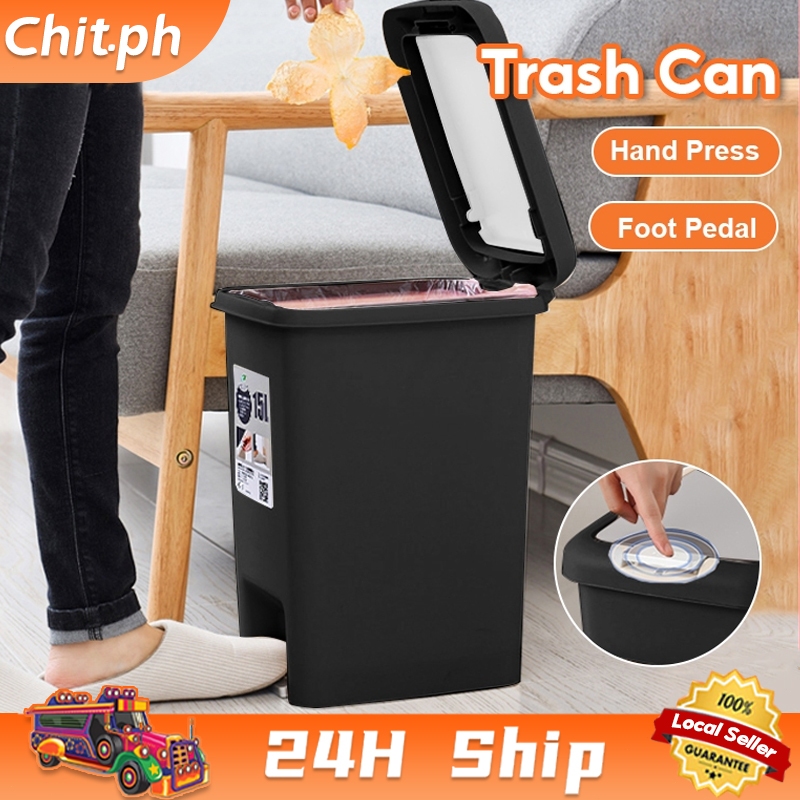 CHIT Pressed Trash Can with Pedal Trash Bin with Cover Garbage Can for ...