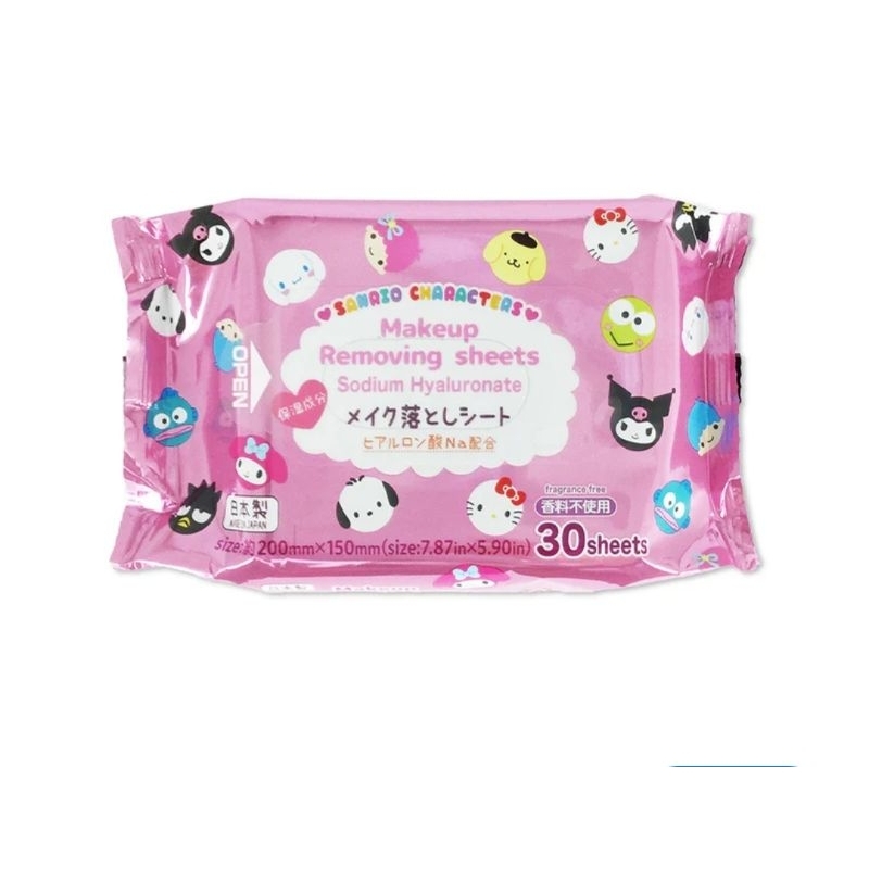 HELLO KITTY REMOVING SHEETS MAKEUP REMOVAL WET WIPES SANRIO 30 SHEETS ...