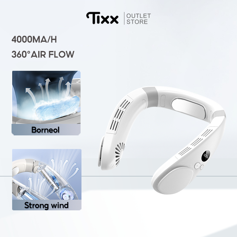 Tixx Neck Fan Portable Rechargeable Bladeless Strong Wind Electric Mini ...