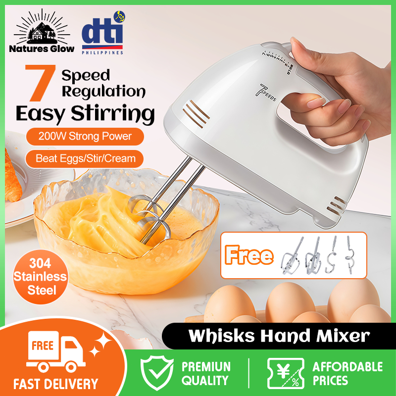 Natures Glow Electric Hand Mixer Portable 7 Speed Hand Mixer/Electric ...