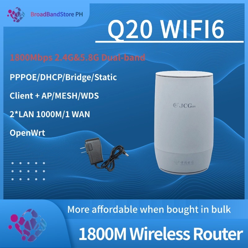 Used JCG Q20 1800M Wireless Router WIFI6 5.8G&2.4G Dual Band Open WRT(Contains Adaptor) | Shopee ...